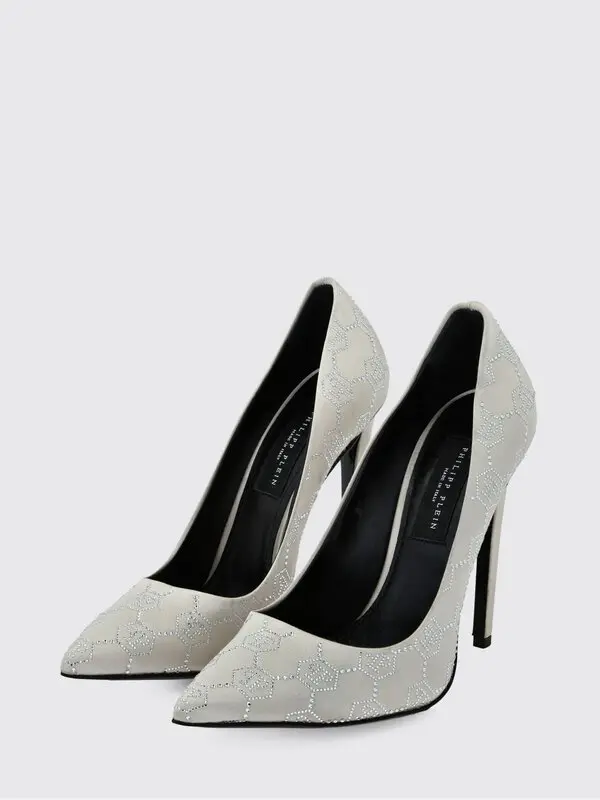 Philipp Plein Embellished Satin Stiletto Pumps - Beige