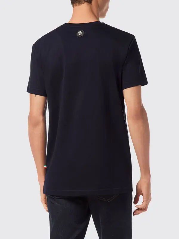 BILLIONAIRE Printed Cotton T-shirt - Blue