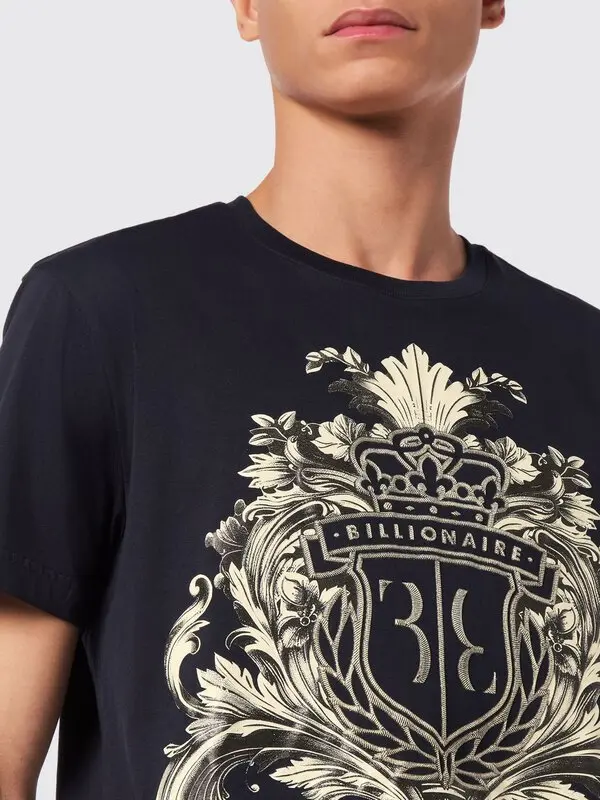 BILLIONAIRE Printed Cotton T-shirt - Blue