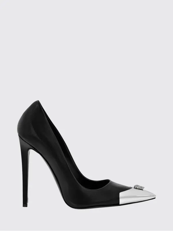 Philipp Plein Leather Pumps With Metal Toe - Black