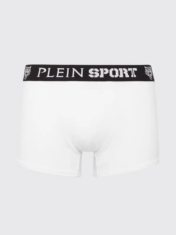 PLEIN SPORT Stretch Cotton Blend Boxer Shorts Philipp Plein - White