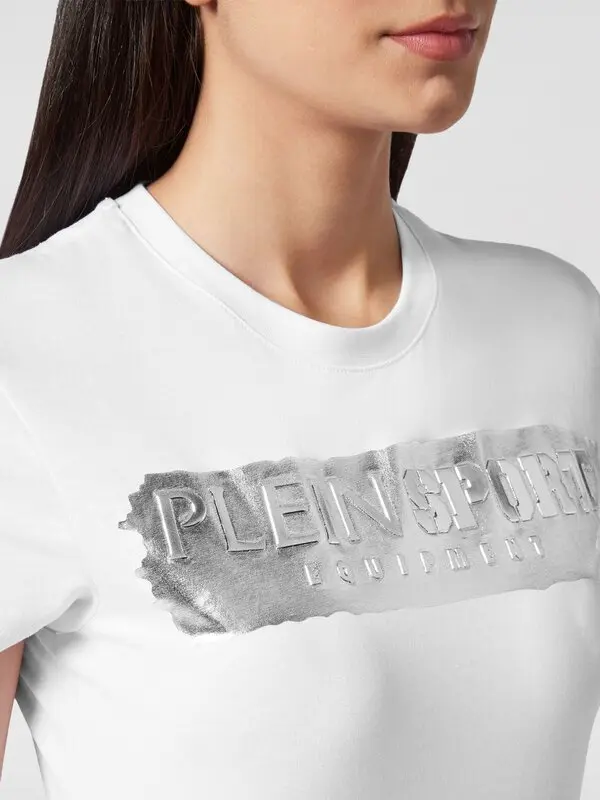 PLEIN SPORT Cotton T-shirt With Laminated Logo