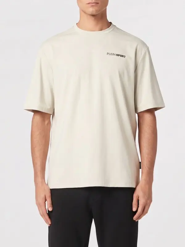 PLEIN SPORT Cotton T-shirt With Chest Logo - Grey