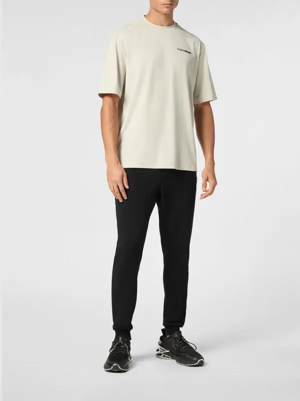 PLEIN SPORT Cotton T-shirt With Chest Logo - Grey