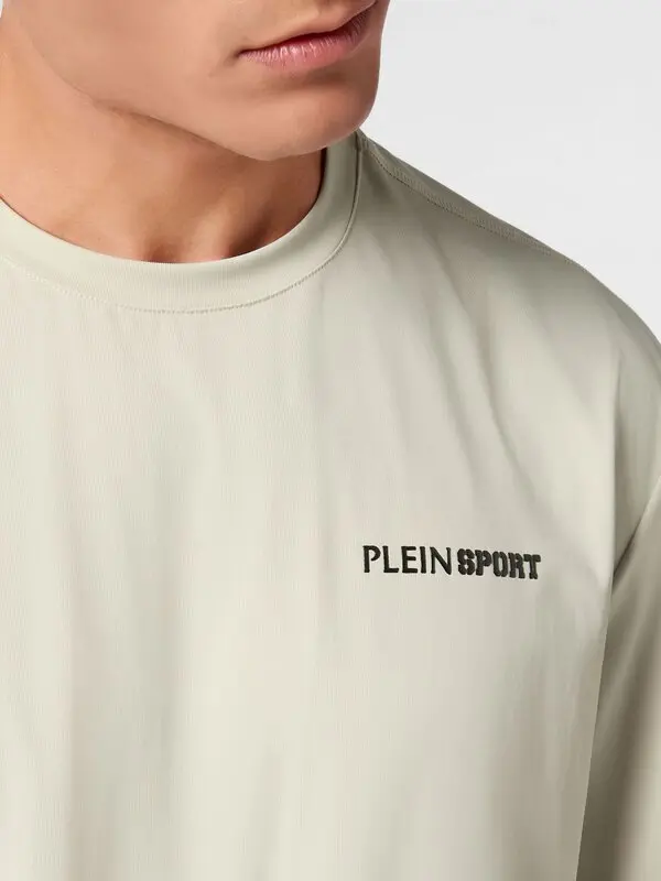 PLEIN SPORT Cotton T-shirt With Chest Logo - Grey