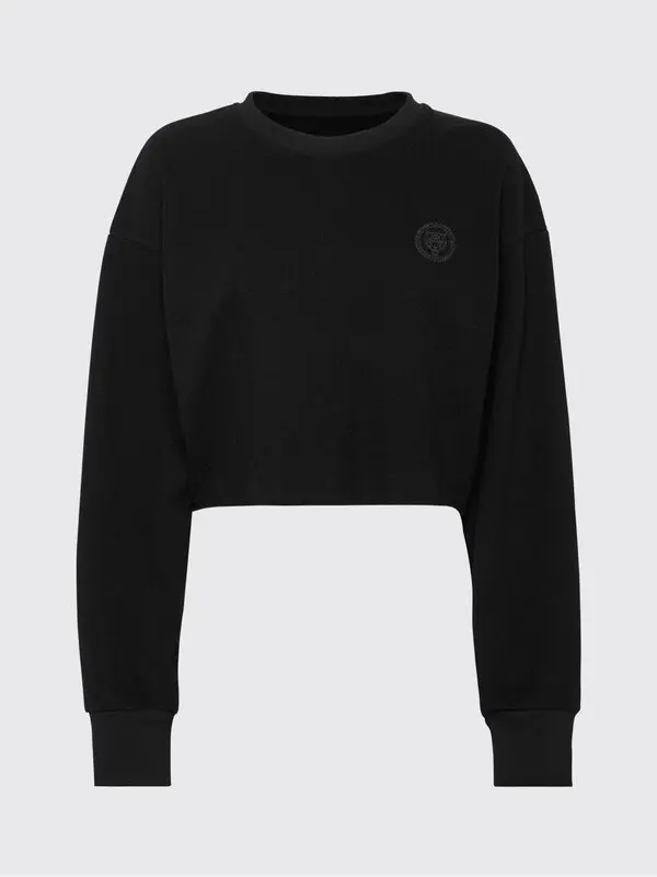 PLEIN SPORT Cotton Cropped Sweatshirt With Embossed Logo