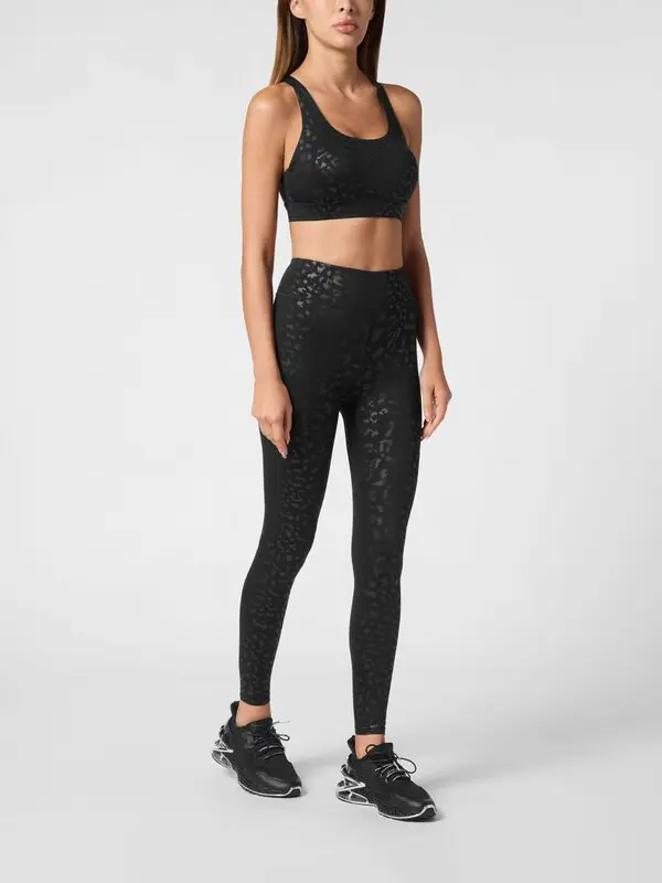 PLEIN SPORT Leopard Print Sports Bra