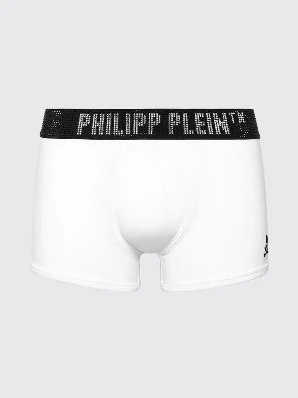 Philipp Plein Stretch Cotton Blend Boxers - White