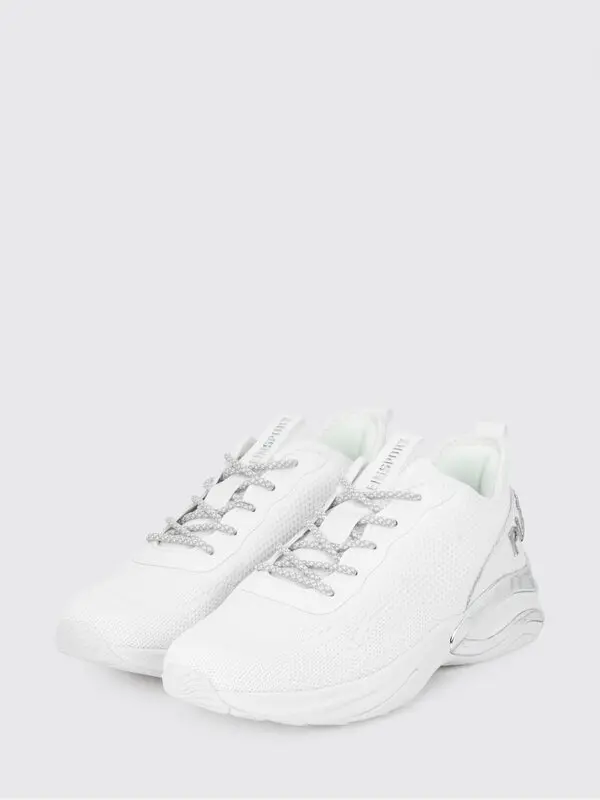 PLEIN SPORT Crochet Knit Lace-up Sneakers - White