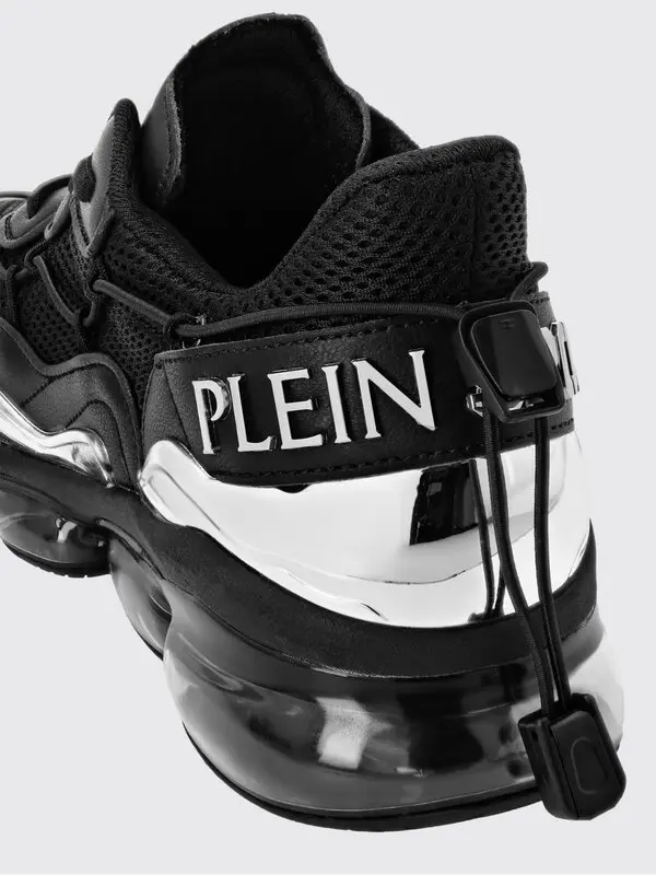 PLEIN SPORT Mesh And Leather Lace-up Low-top Sneakers - Black