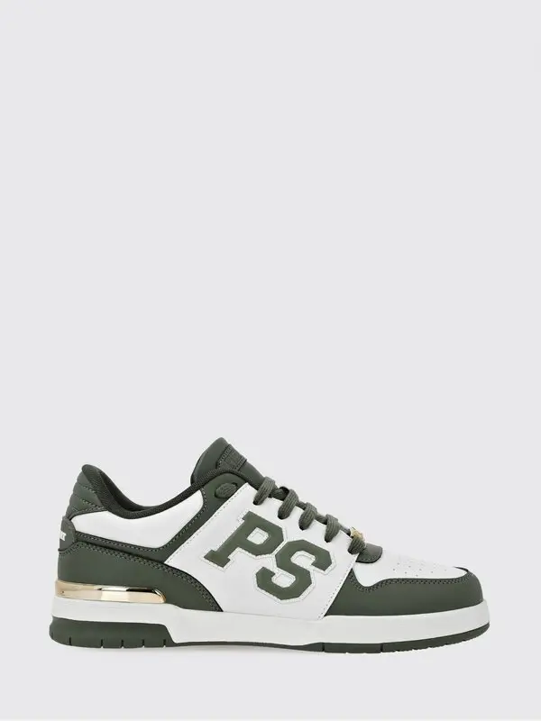 PLEIN SPORT Leather Lace-up Sneakers With Embossed Logo - Green