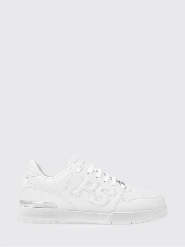 PLEIN SPORT Leather Lace-up Sneakers With Embossed Logo - White