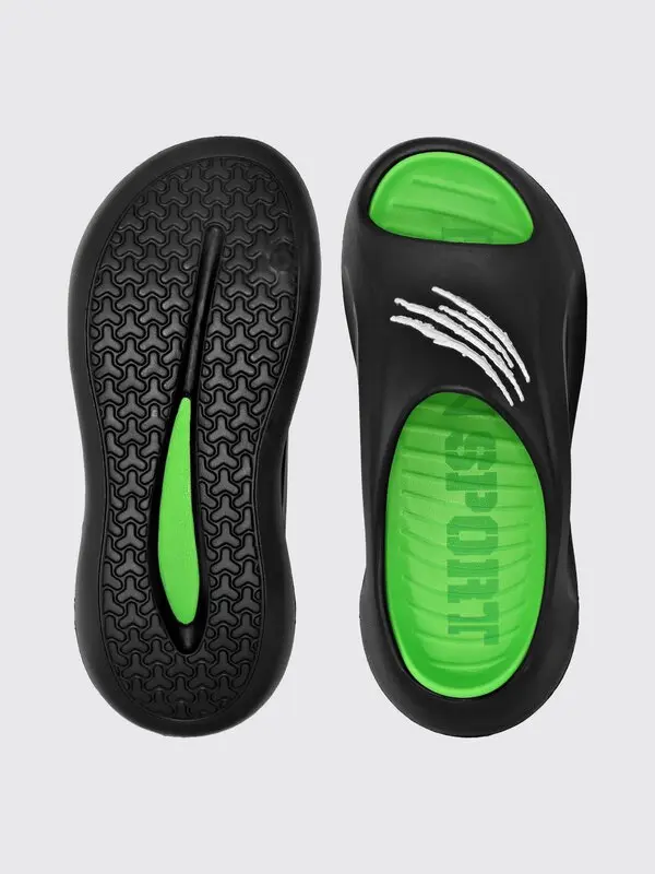 PLEIN SPORT Rubber Sliders - Black