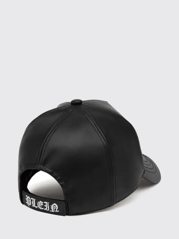Philipp Plein Leather Baseball Cap - Black