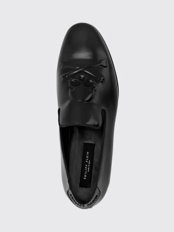 Philipp Plein Leather Loafers With Embossed Skull Detail