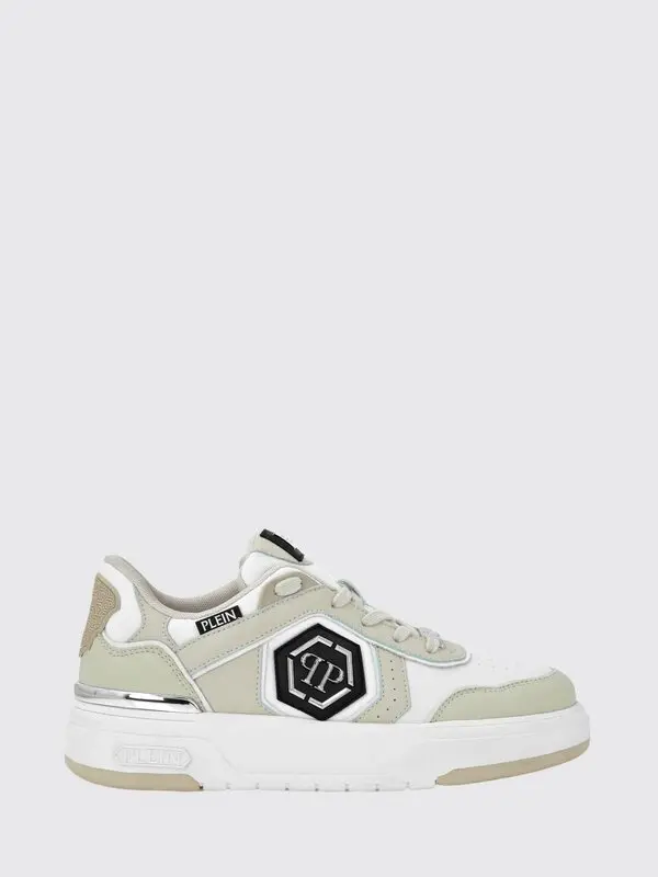 Philipp Plein Leather And Mesh Sneakers - Beige