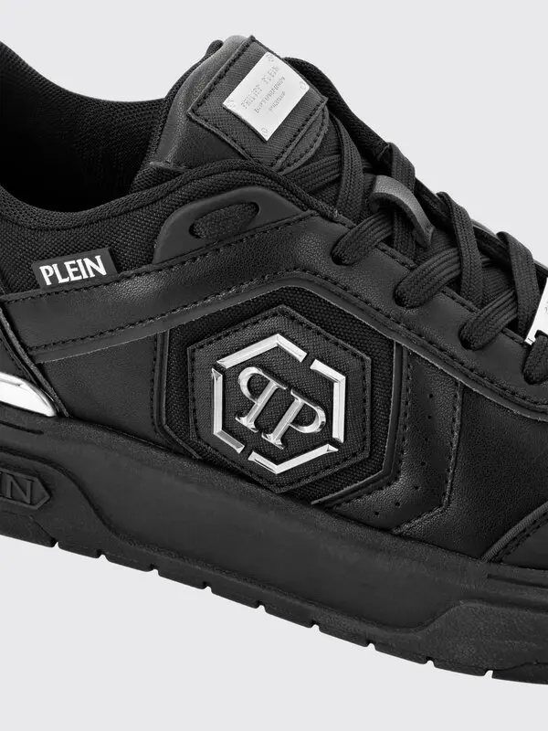 Philipp Plein Leather And Mesh Sneakers - Black 1