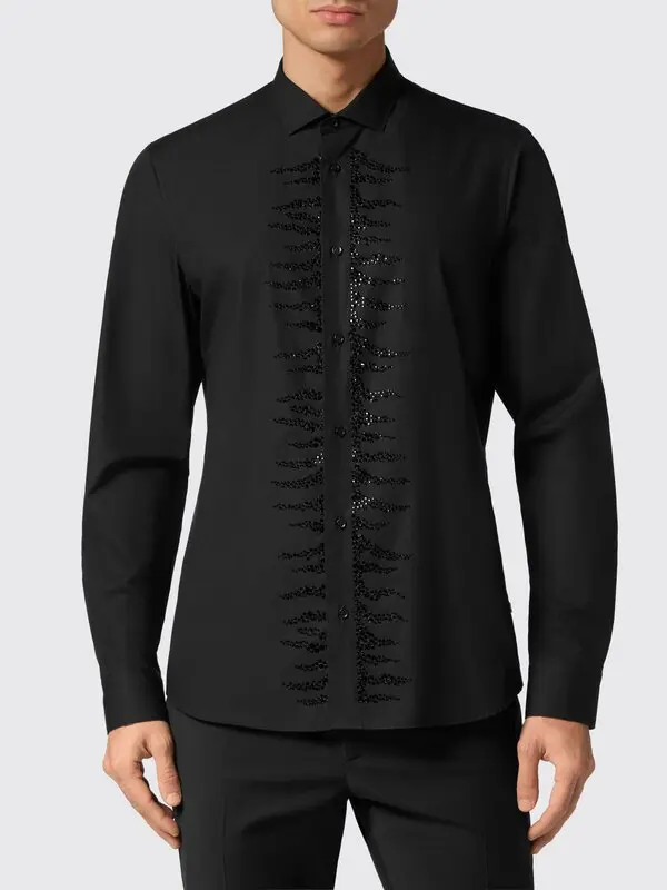 Philipp Plein Cotton Poplin Shirt With Rhinestones