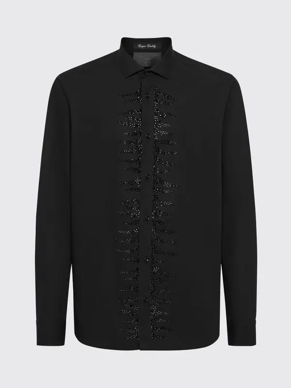 Philipp Plein Cotton Poplin Shirt With Rhinestones