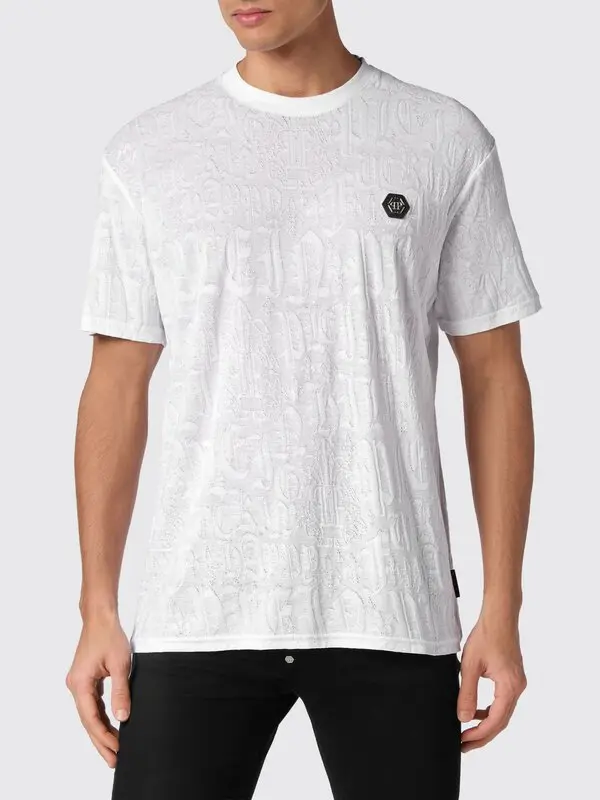 Philipp Plein Cotton T-shirt With Pp Monogram - White