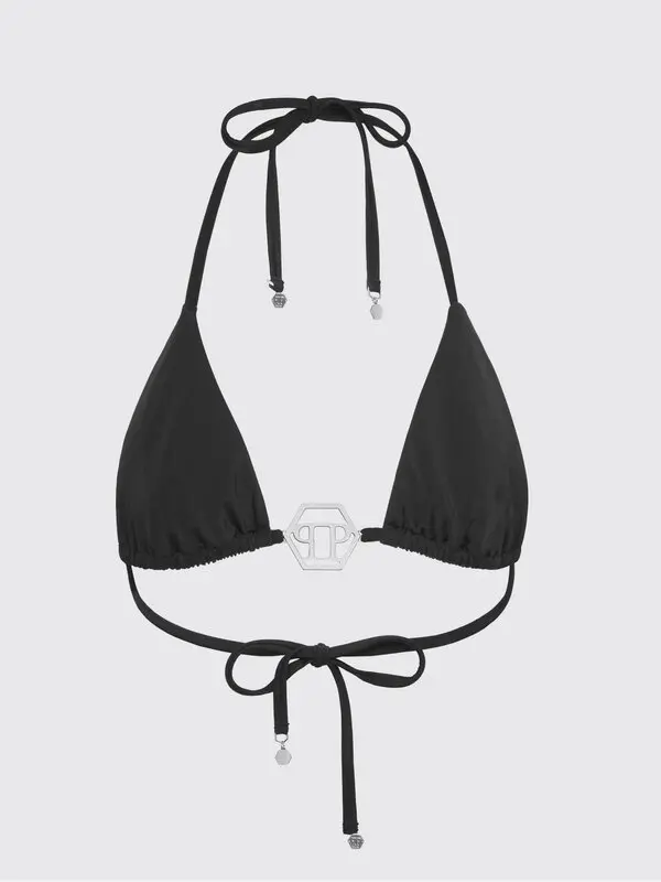 Philipp Plein Embellished Triangle Bikini Top - Black