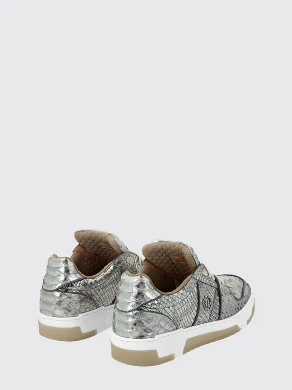 Philipp Plein Laminated Python Leather Lace-up Sneakers