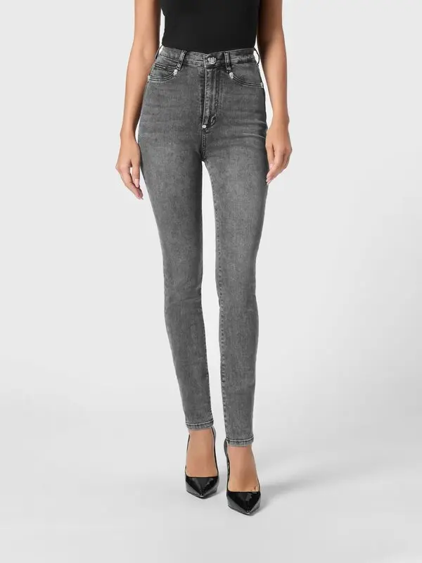 Philipp Plein High Rise Skinny Jeans - Grey