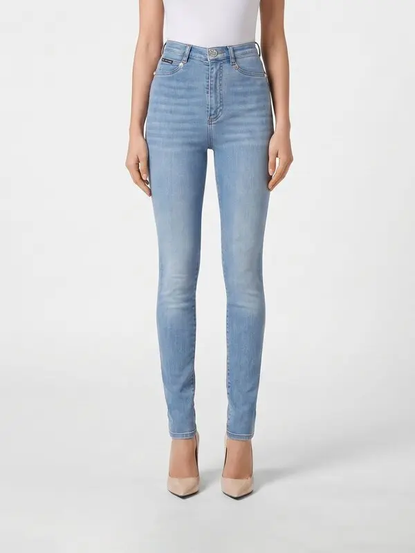 Philipp Plein Skinny Fit Jeans - Turquoise