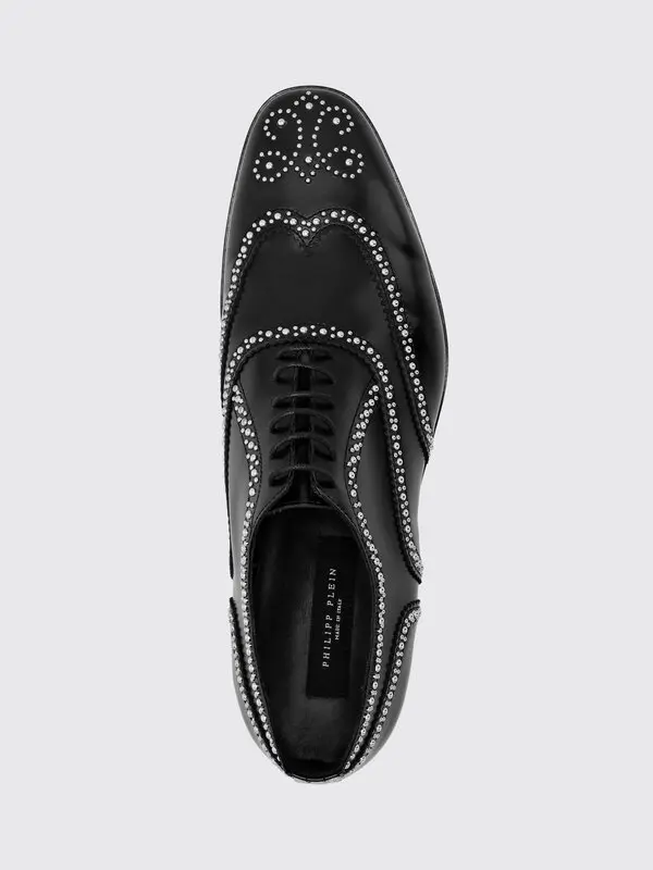 Philipp Plein Leather Derby Shoes With Micro Studs