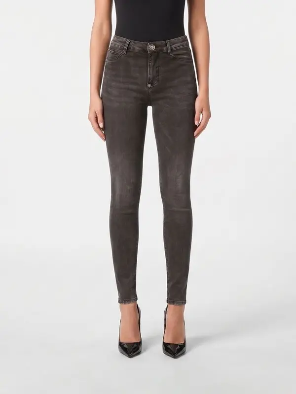 Philipp Plein Skinny Fit Denim Jeans - Grey