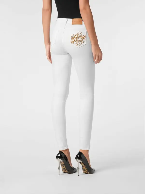 Philipp Plein Skinny Fit Denim Jeans - White
