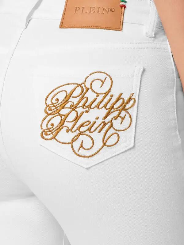 Philipp Plein Skinny Fit Denim Jeans - White