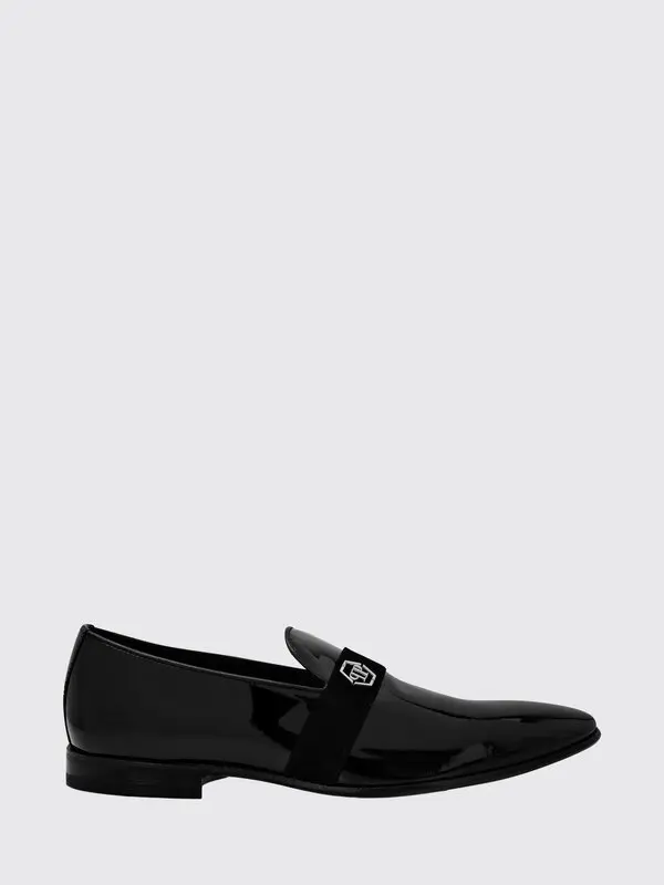 Philipp Plein Patent Leather Loafer With Hexagon Detail - Black