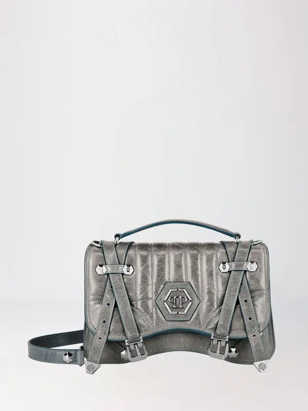 Philipp Plein Leather Bag With Studded Accents - Turquoise