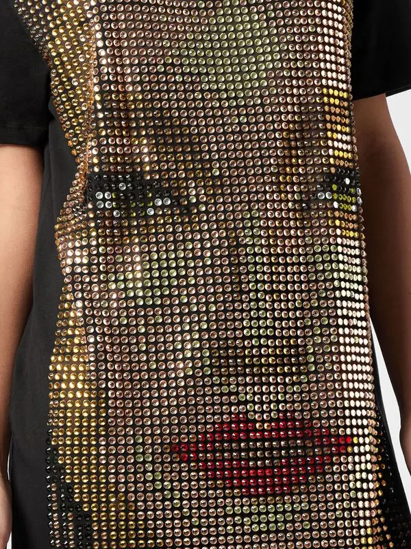 Philipp Plein Embellished Face T-shirt Dress