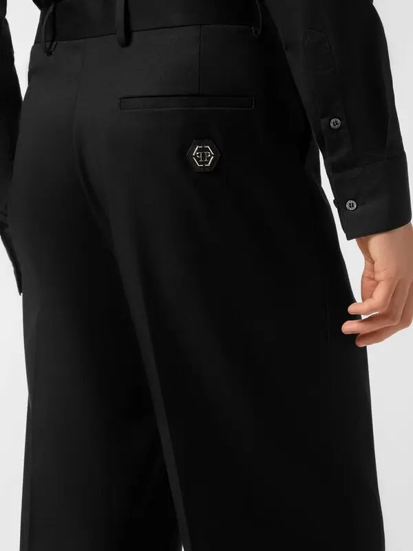 Philipp Plein Tailored Twill Trousers - Black