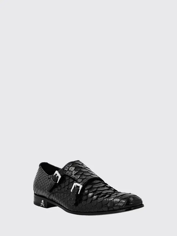 Philipp Plein Python Leather Monk Strap Shoes