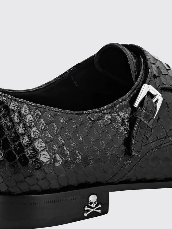 Philipp Plein Python Leather Monk Strap Shoes