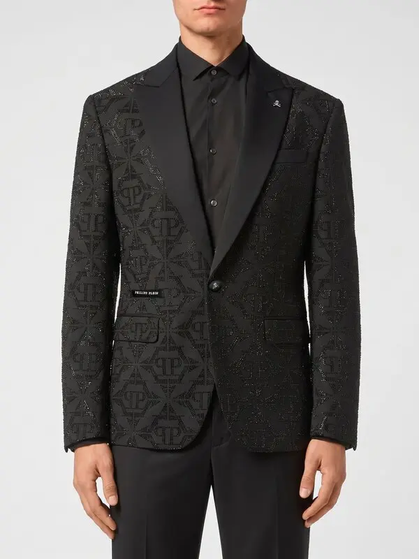 Philipp Plein Embellished Logo Blazer