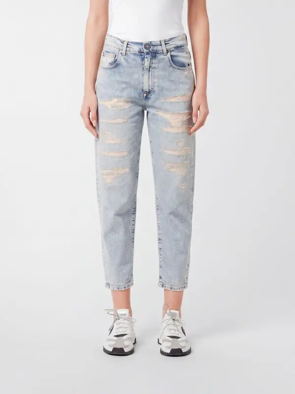 Philipp Plein Distressed Cropped Jeans - Denim