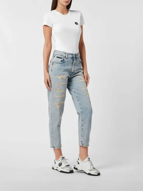 Philipp Plein Distressed Cropped Jeans