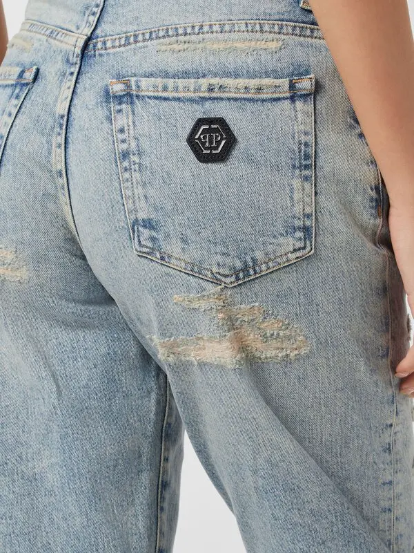 Philipp Plein Distressed Cropped Jeans