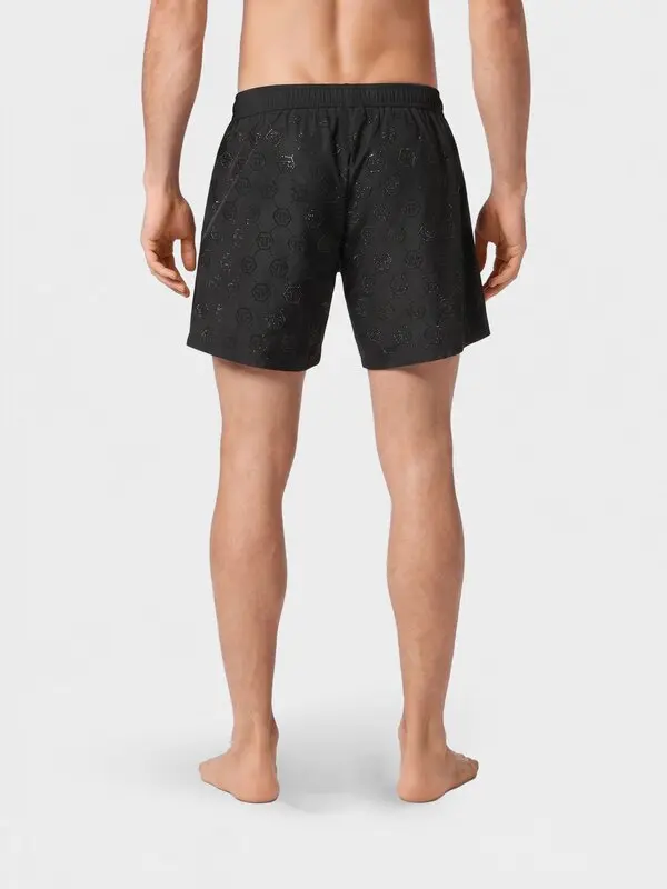 Philipp Plein Embellished Swim Trunks - Black