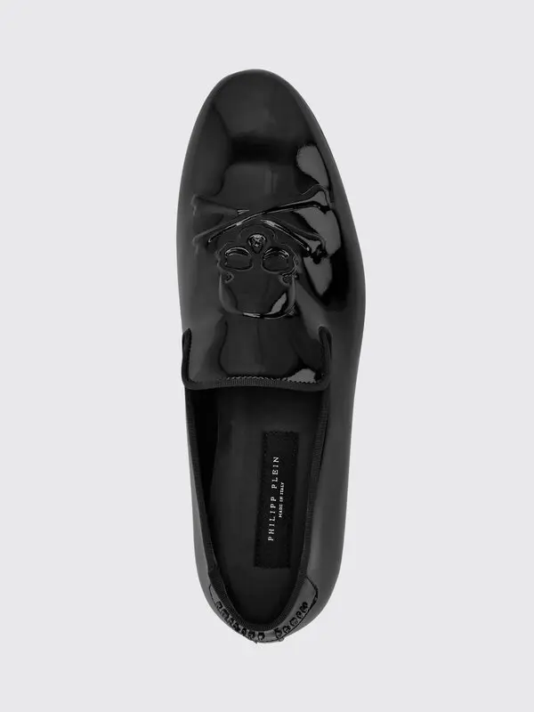 Philipp Plein Patent Leather Loafers With Embossed Skull