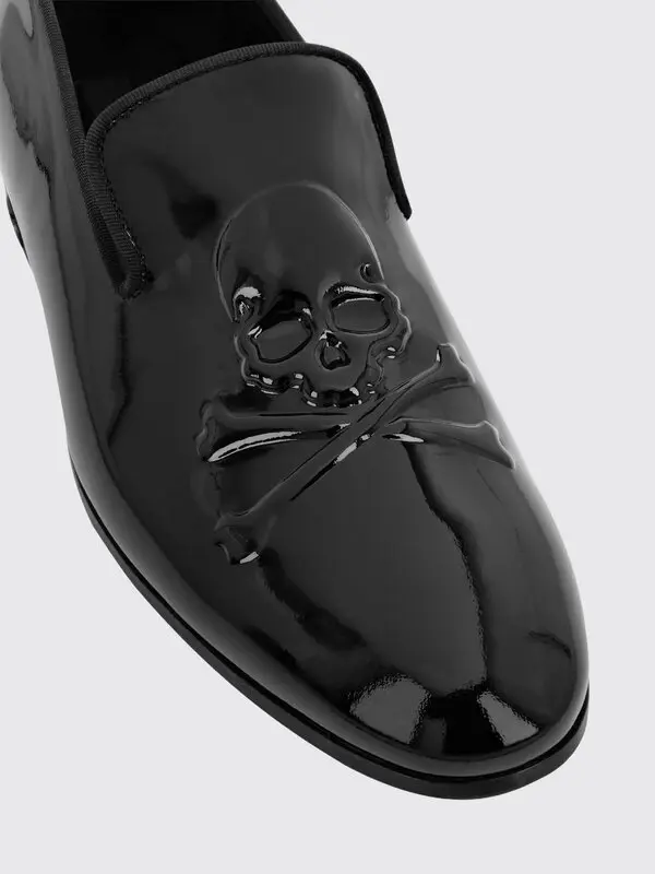 Philipp Plein Patent Leather Loafers With Embossed Skull