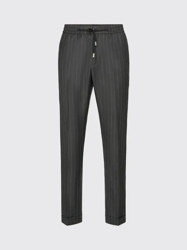Philipp Plein Slim Fit Pinstriped Drawstring Trousers - Grey