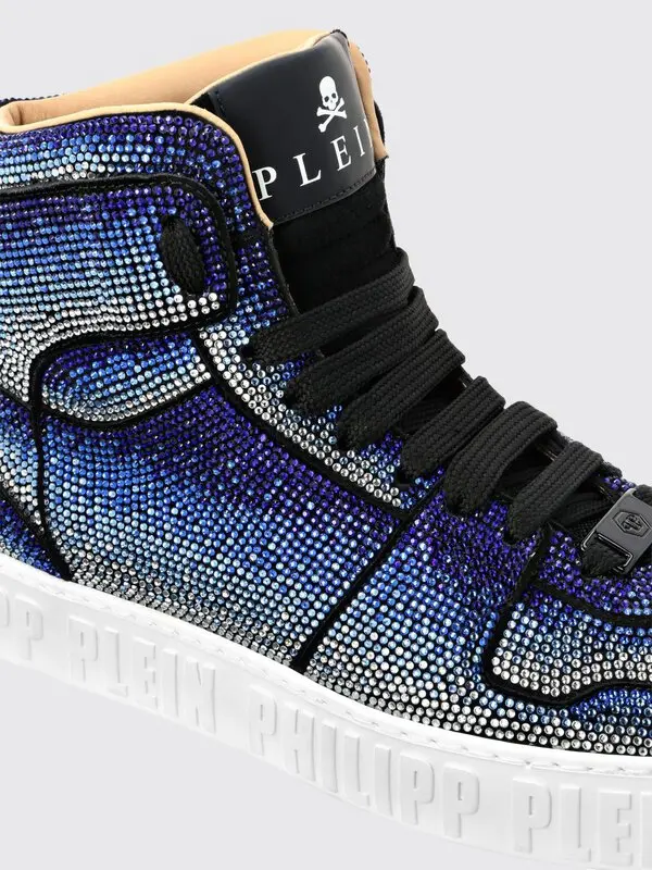 Philipp Plein Embellished Suede High Top Sneakers