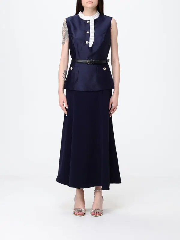 SELF-PORTRAIT Sleeveless Collared Dress