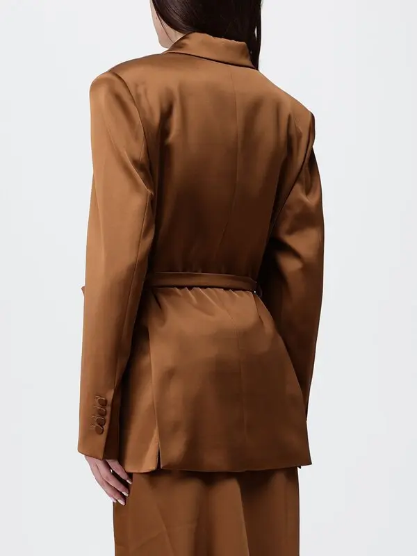 Andamane Satin Belted Blazer - Bronze