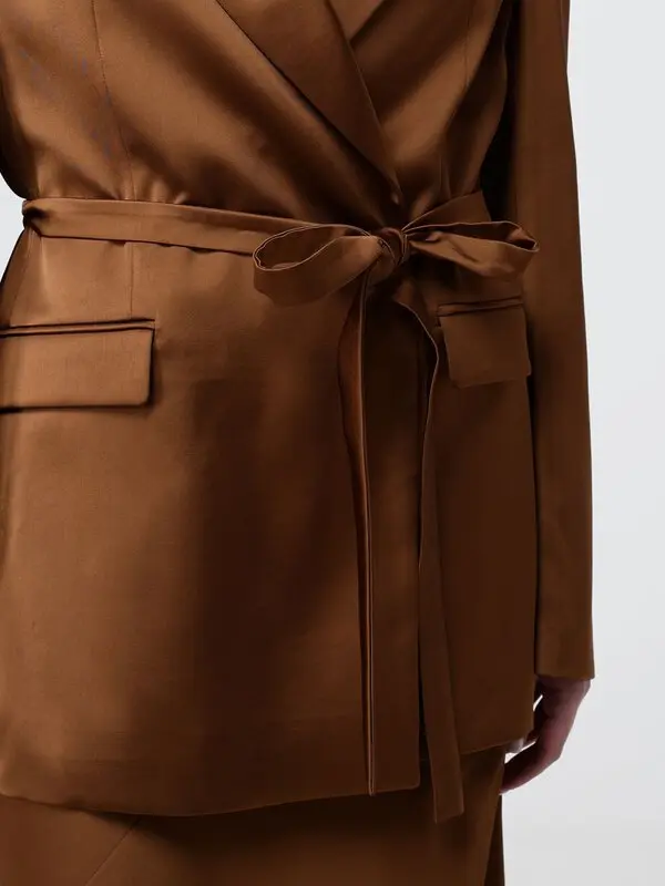 Andamane Satin Belted Blazer - Bronze
